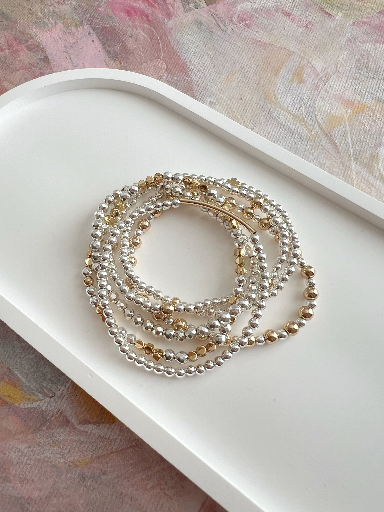 Two Tone Bracelet, Gold and Silver Bracelet, Mixed Metal Jewelry ...