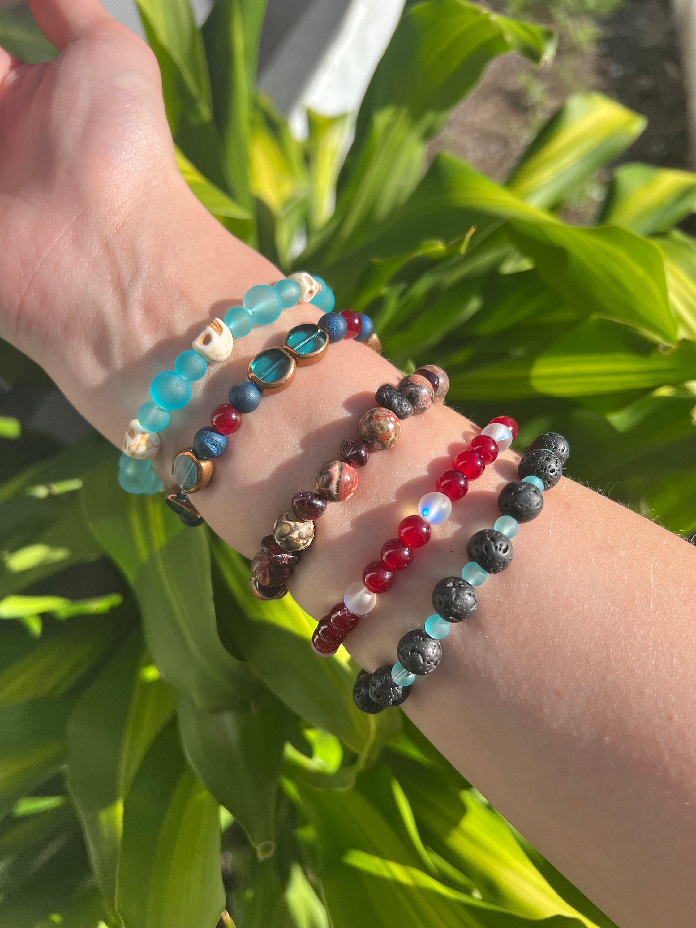 Assorted Handmade Beaded Bracelets - Etsy