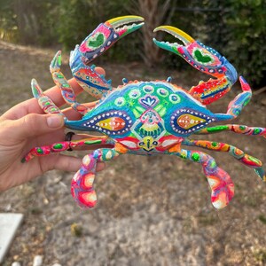Colorful Hand-painted Crab Wall Decor – Coastal Beach Art – Hanging Sea ...