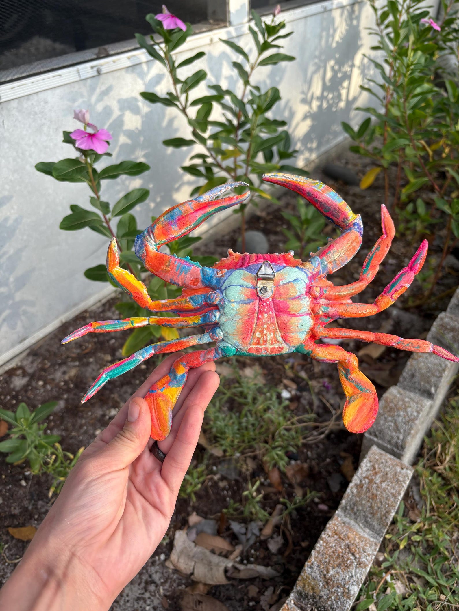 Colorful Hand-painted Crab Wall Decor – Coastal Beach Art – Hanging Sea ...