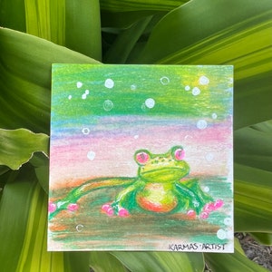 Assorted Colored Pencil Frog Drawings - Etsy