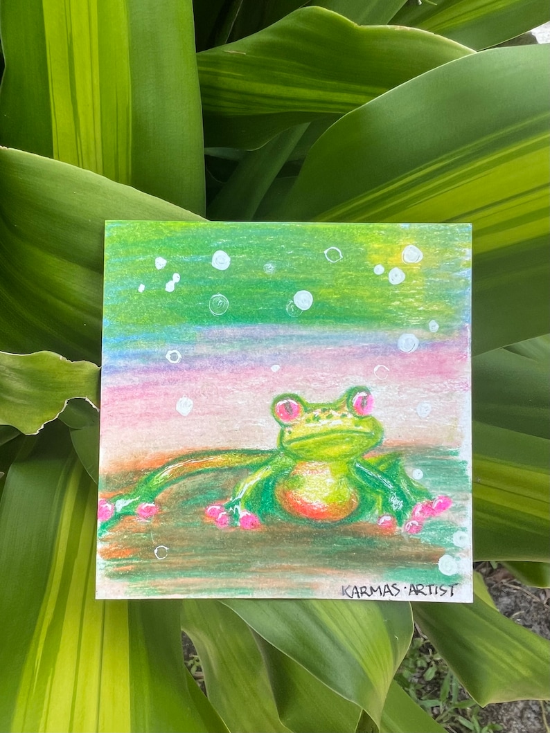 Assorted Colored Pencil Frog Drawings - Etsy