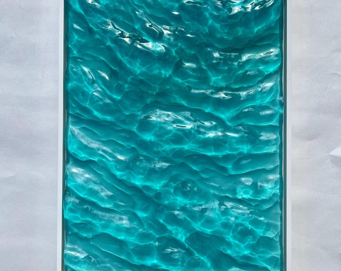 12x16” Turquoise Gradient Water Ripples - Etsy