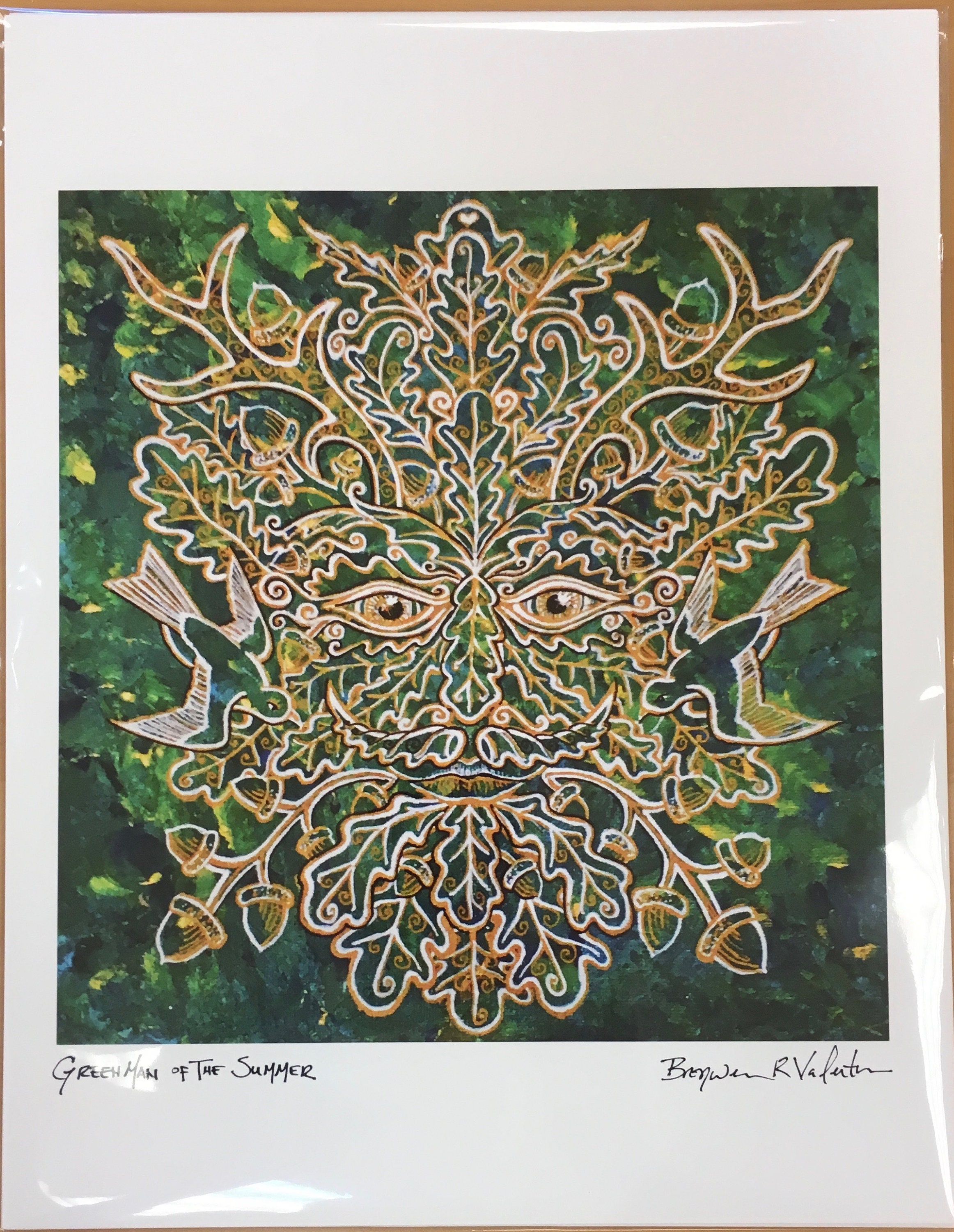 Father Nature- Signed Print of the "greenman of the Summer" by Bronwen ...