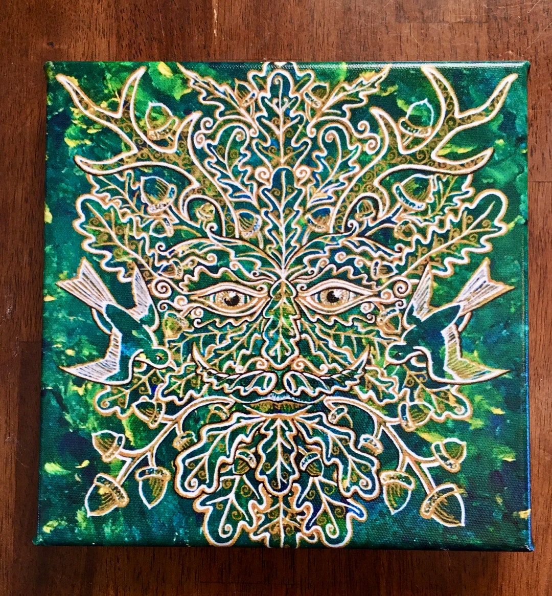 Greenman- Print on Canvas of the "greenman of the Summer" Painting by ...
