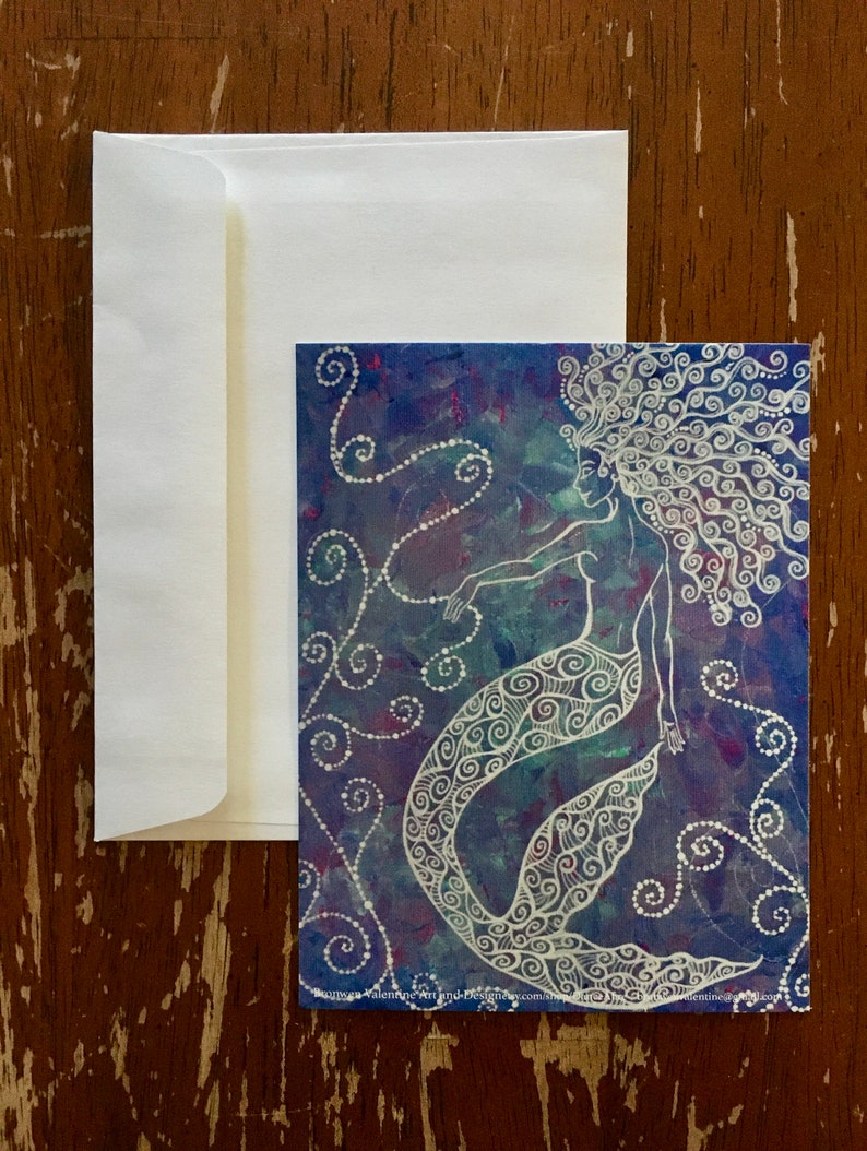 Mermaid Note Cards- Blank With Envelopes- From the Original Painting ...