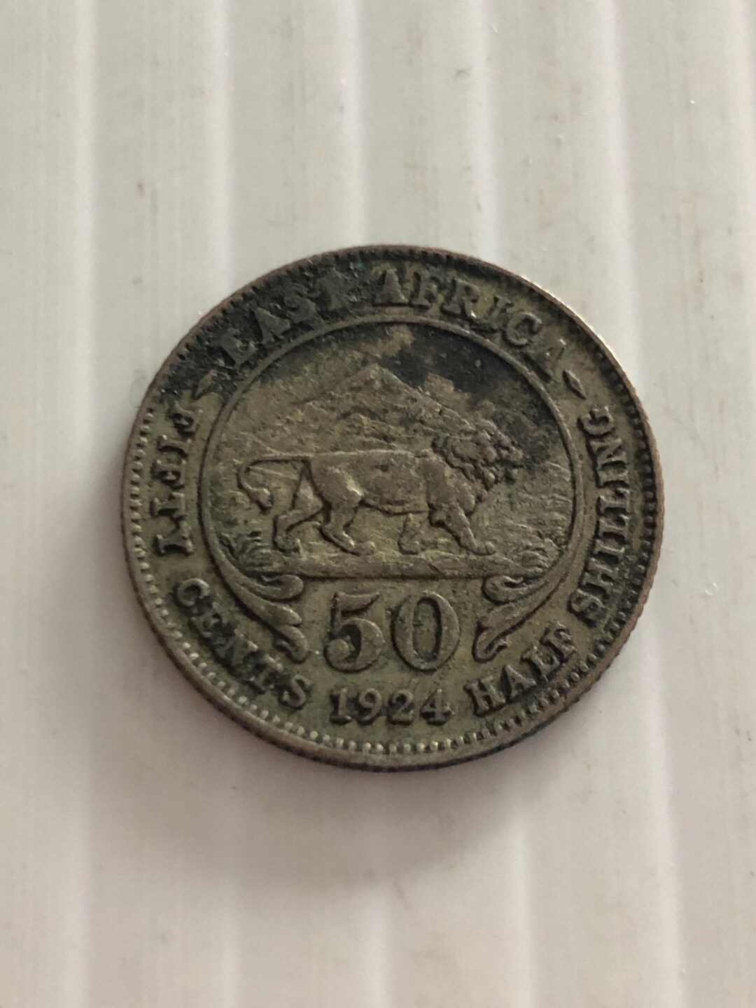 British East Africa 50 Cents / 1/2 Shilling 1924 Vintage Silver Coin ...