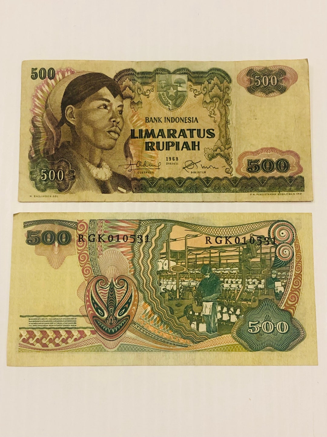 Indonesia 500 Rupiah 1968 Ornate Designs, Factory - Etsy