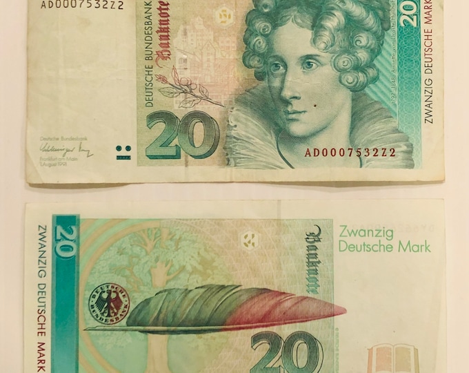 Germany 20 Marks 1980s-1990s Currency/banknote Colorful Pre-euro - Etsy