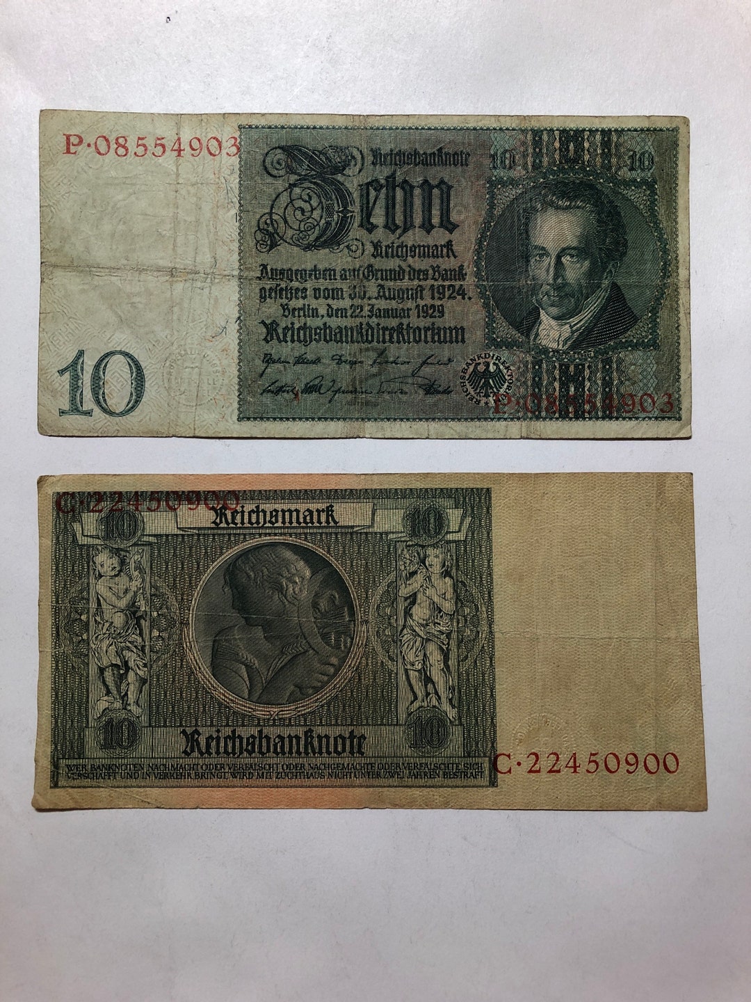 VINTAGE Germany 10 Marks 1929 Pre-world War 2 Era Currency/banknote - Etsy