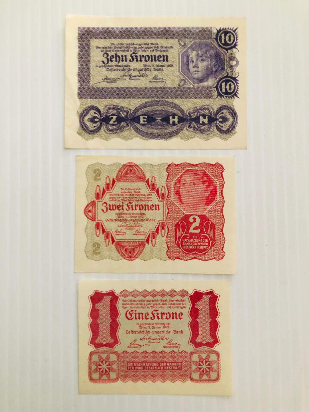 Austria Hungary Lot of 3 Vintage Kronen Banknotes 1920s - Etsy