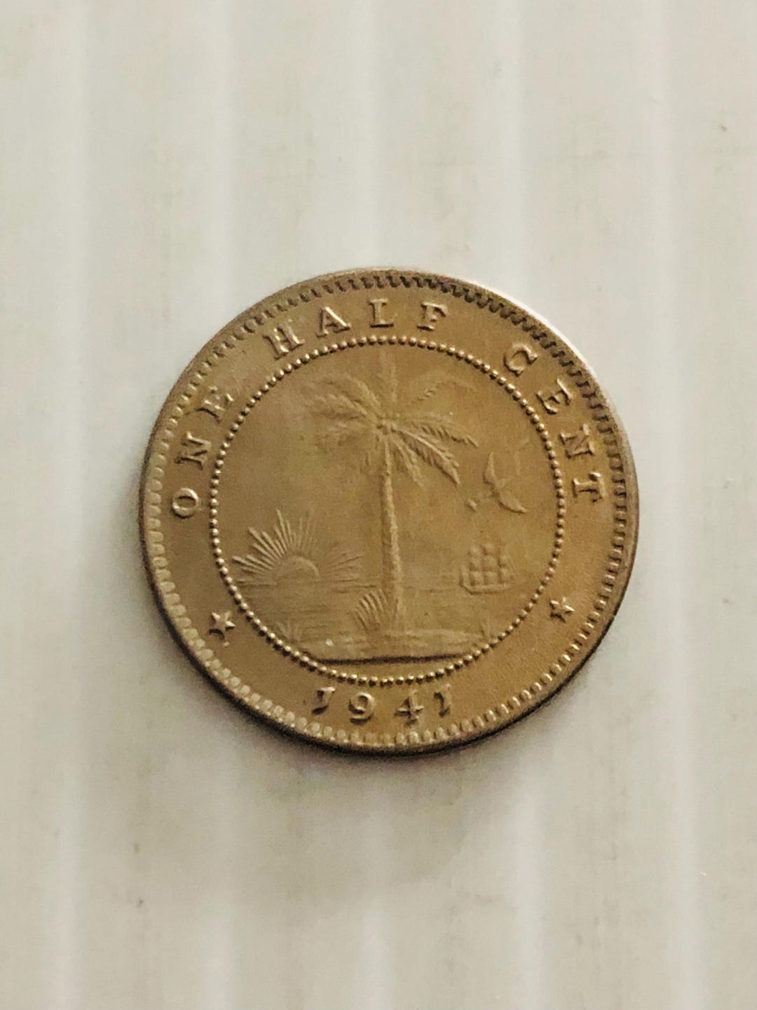 Liberia 1/2 Cent 1941 Vintage Coin High Grade Palm Tree, Elephant - Etsy