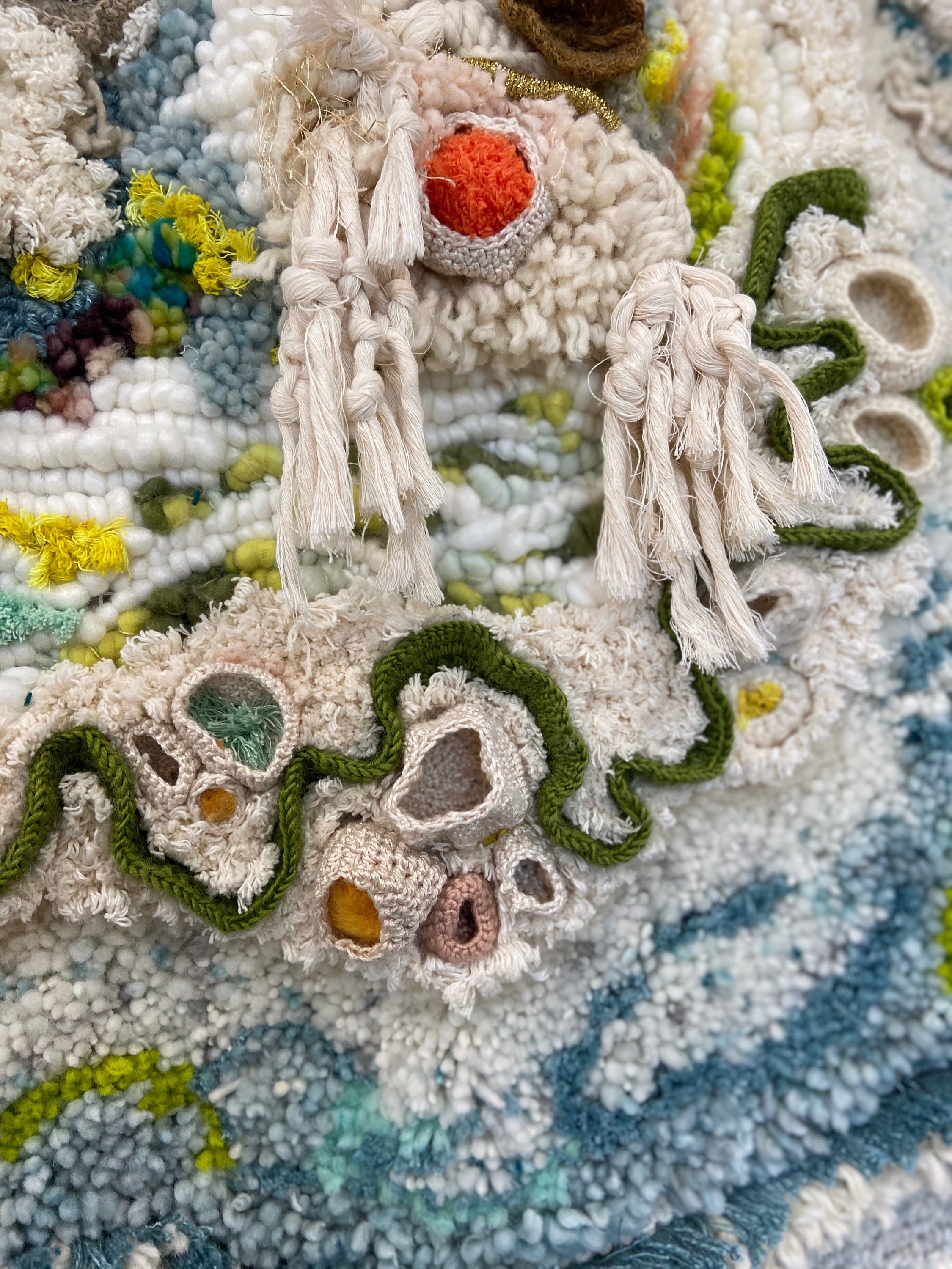 Sea Foam / Ocean Inspired Contemporary Rug Latch Hook Large - Etsy UK