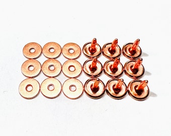 Copper 9 Rivets and Burrs Lengths: 3/8, 1/2, 5/8, 7/8, 1, 1 1/4, & 1 1/ ...