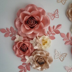 Bundle PDF Paper Flower Rose Template Pdf Flower Template Rose Template ...