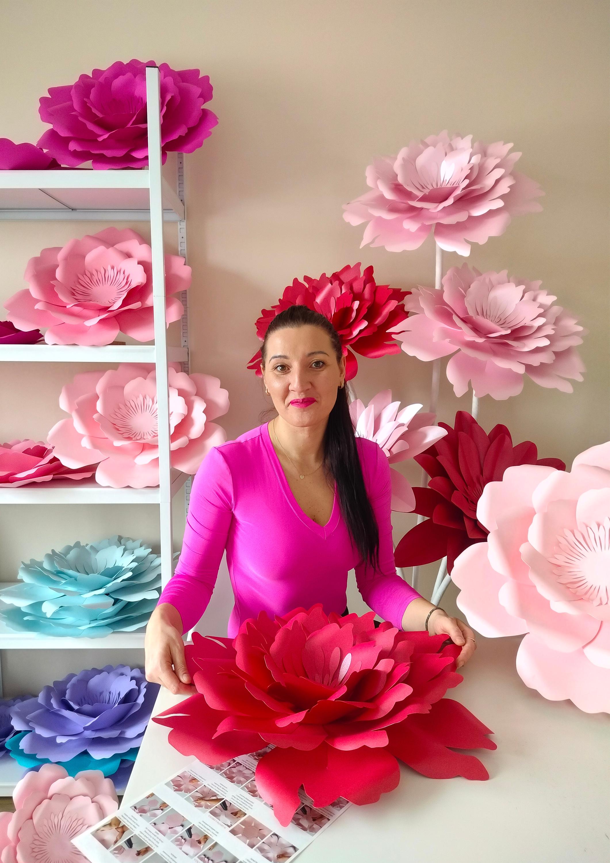 DIY Giant Bella Flower Tutorial | PDF Template | Paper Flower Course ...