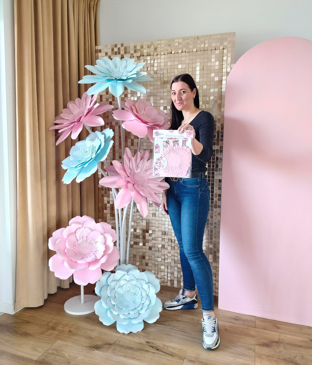 Pearl Colors Giant Flowers Paper Flowers Kit Ready to Assemble Giant ...