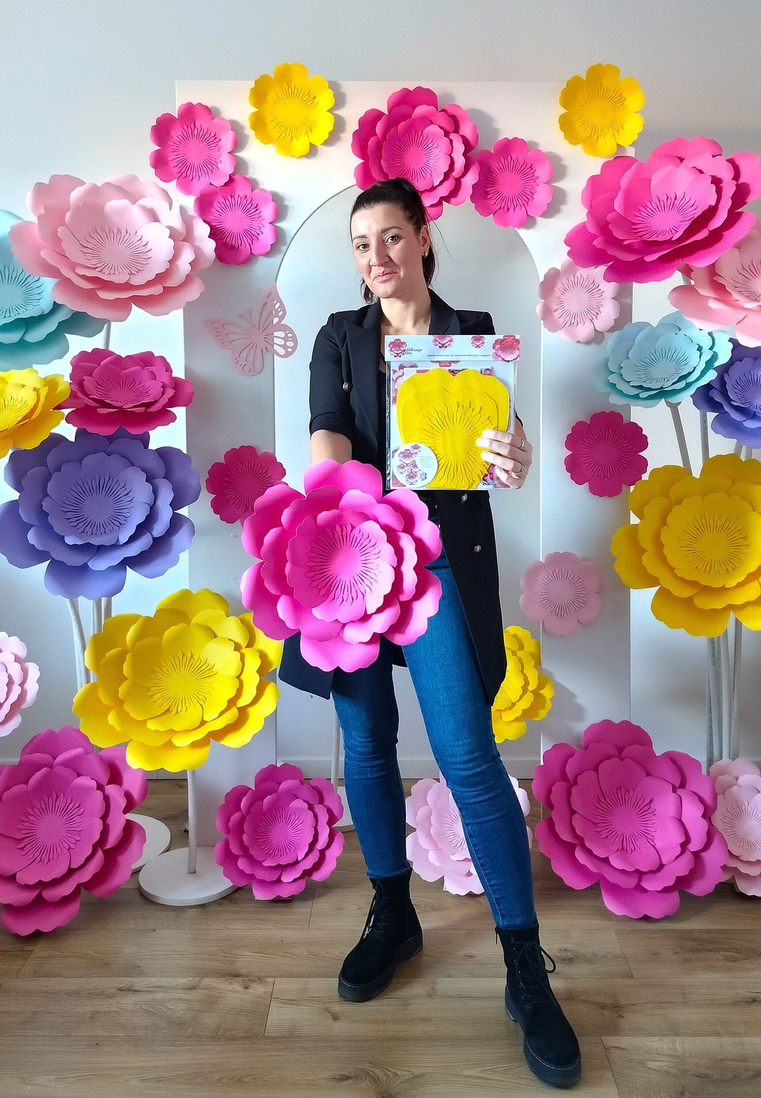 Matte Colors Giant Flowers Paper Flowers Kit Ready to Assemble Giant ...