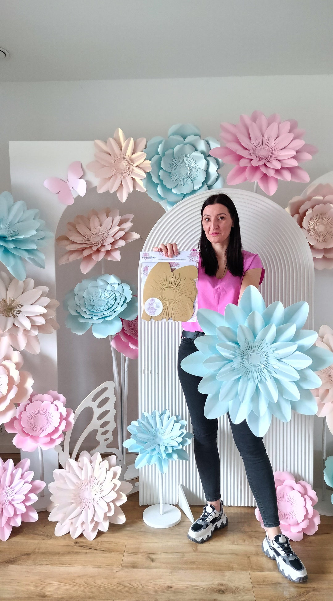 Pearl Colors Giant Flowers Paper Flowers Kit Ready to Assemble Giant ...