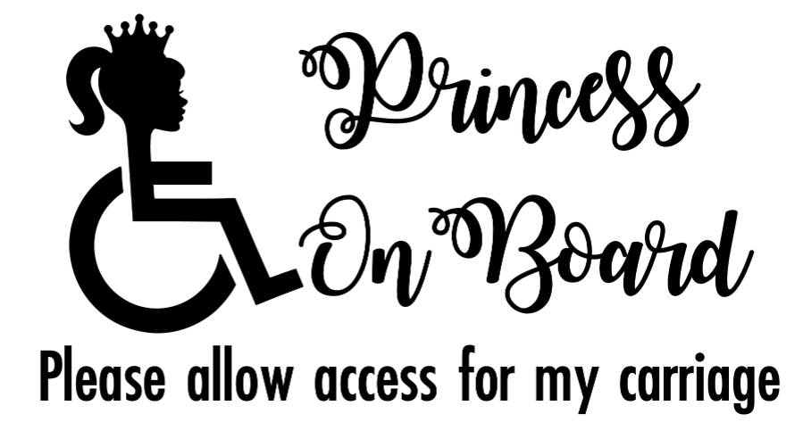 Princess on Board Wheelchair Decal - Etsy