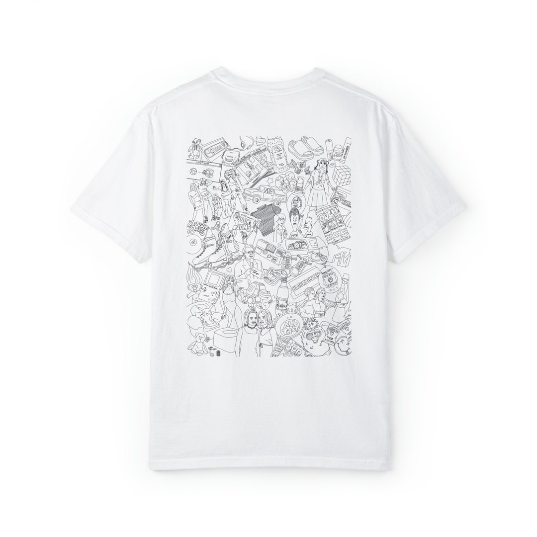 90s Nostalgia Outline T-shirt - Etsy