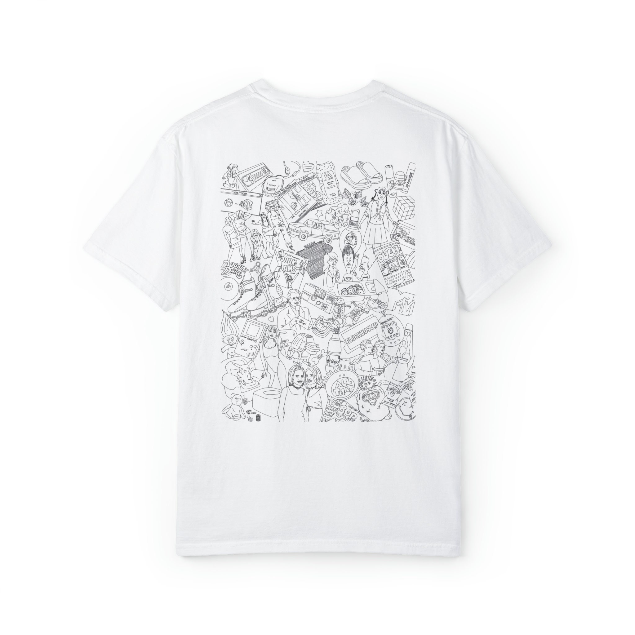 90s Nostalgia Outline T-shirt - Etsy