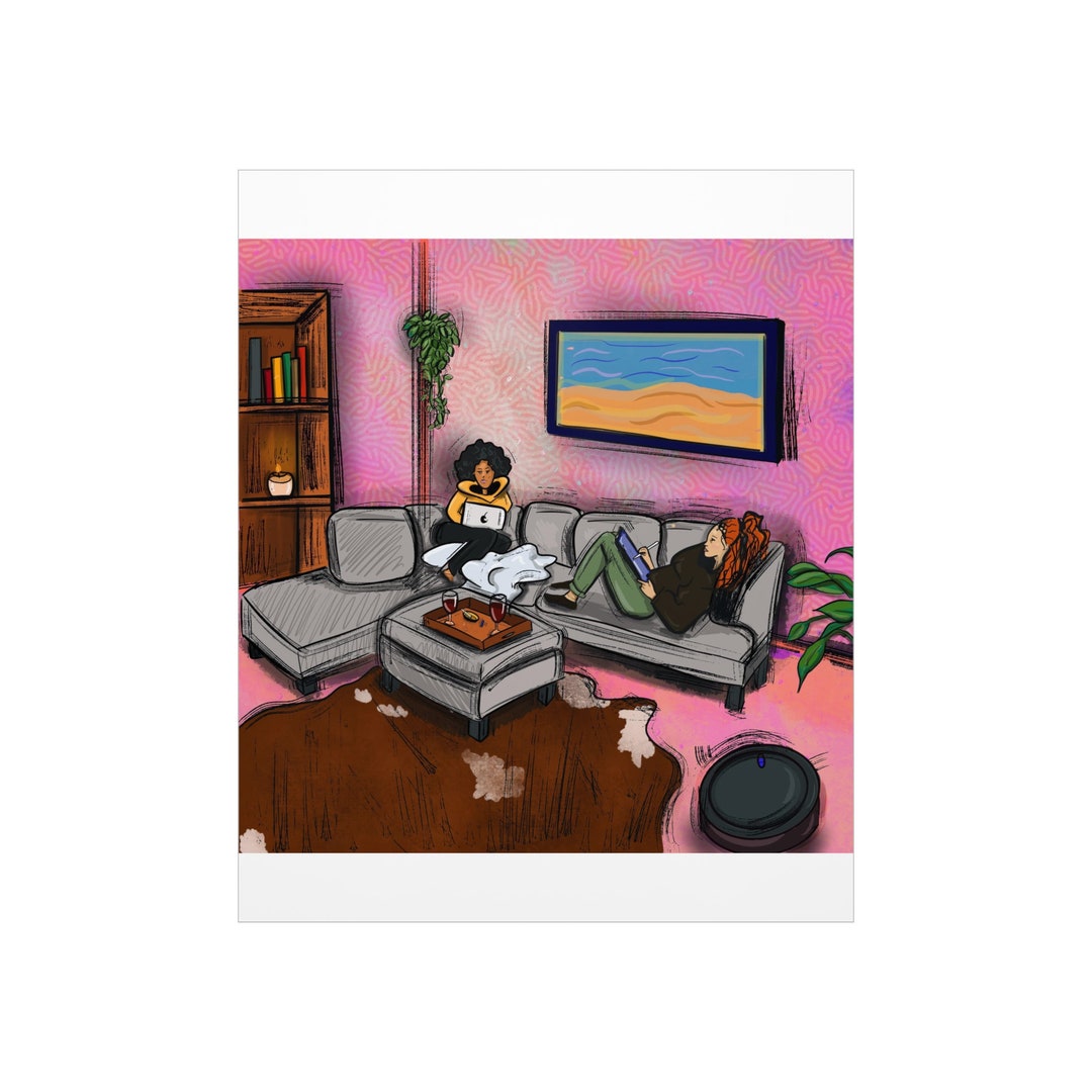 Art Print of Best Friends Hanging Out on Premium Matte Poster - Etsy