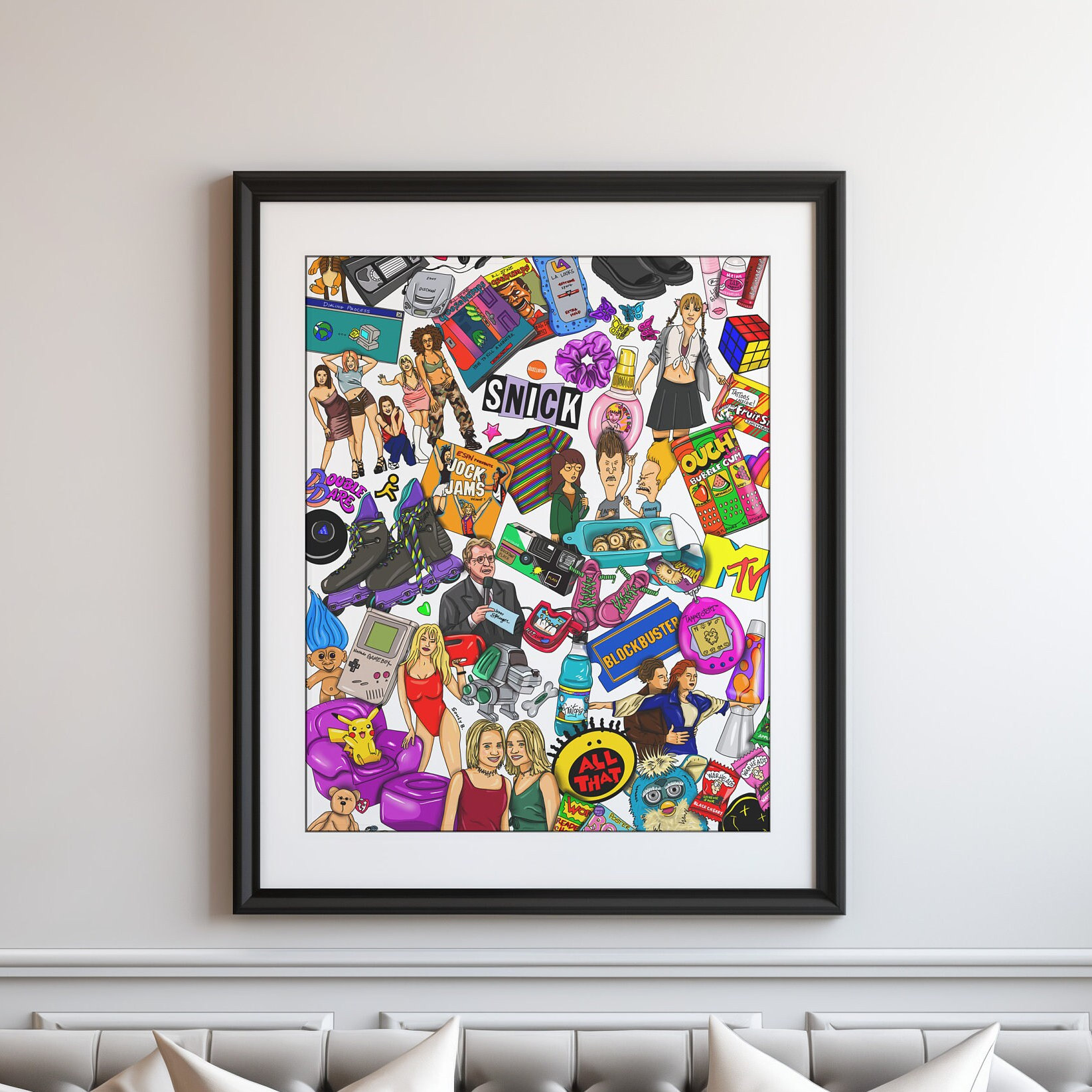 90s Wall Art Nostalgia Retro Color Decor 90s Print Pop Culture Style ...