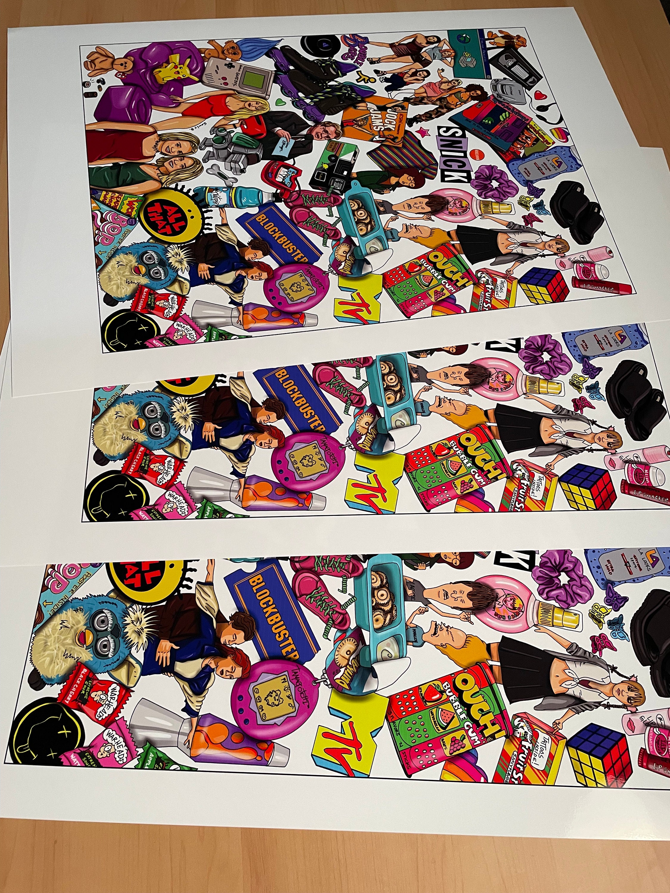 90s Wall Art Nostalgia Retro Color Decor 90s Print Pop Culture Style ...