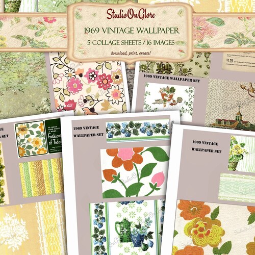 8.5x11 Paper Pack Neutrals & Grunge Floral Damask | Etsy