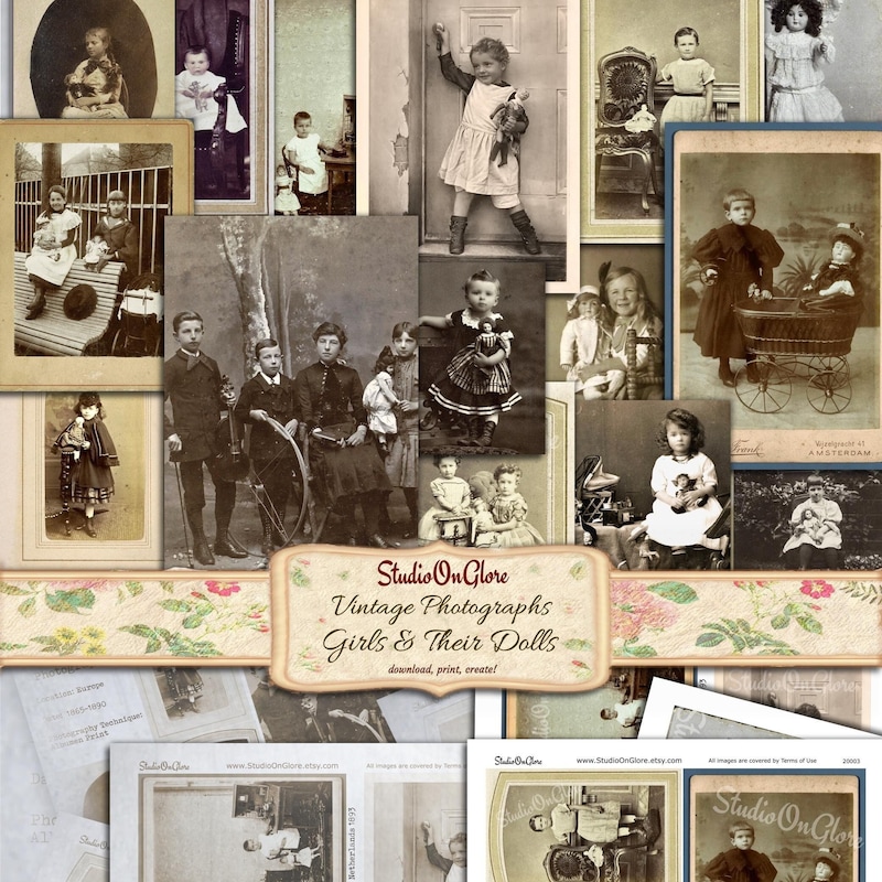 Antique Photo Girl and Doll - Etsy