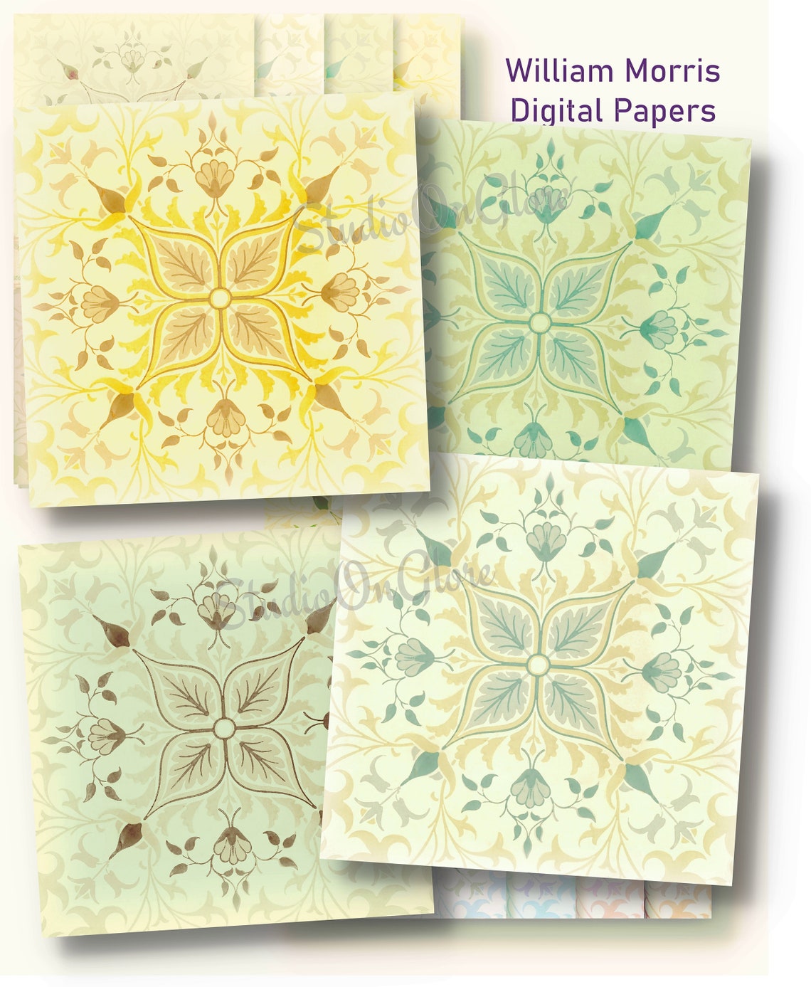 William Morris Digital Paper. Vintage 8x8 Net Ceiling | Etsy