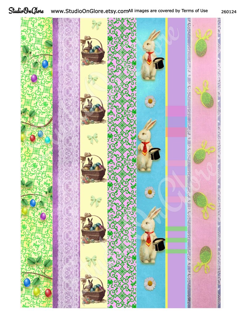 Easter Paper Strips: Pastel Washi Tape (digital Download, PDF, JPG ...