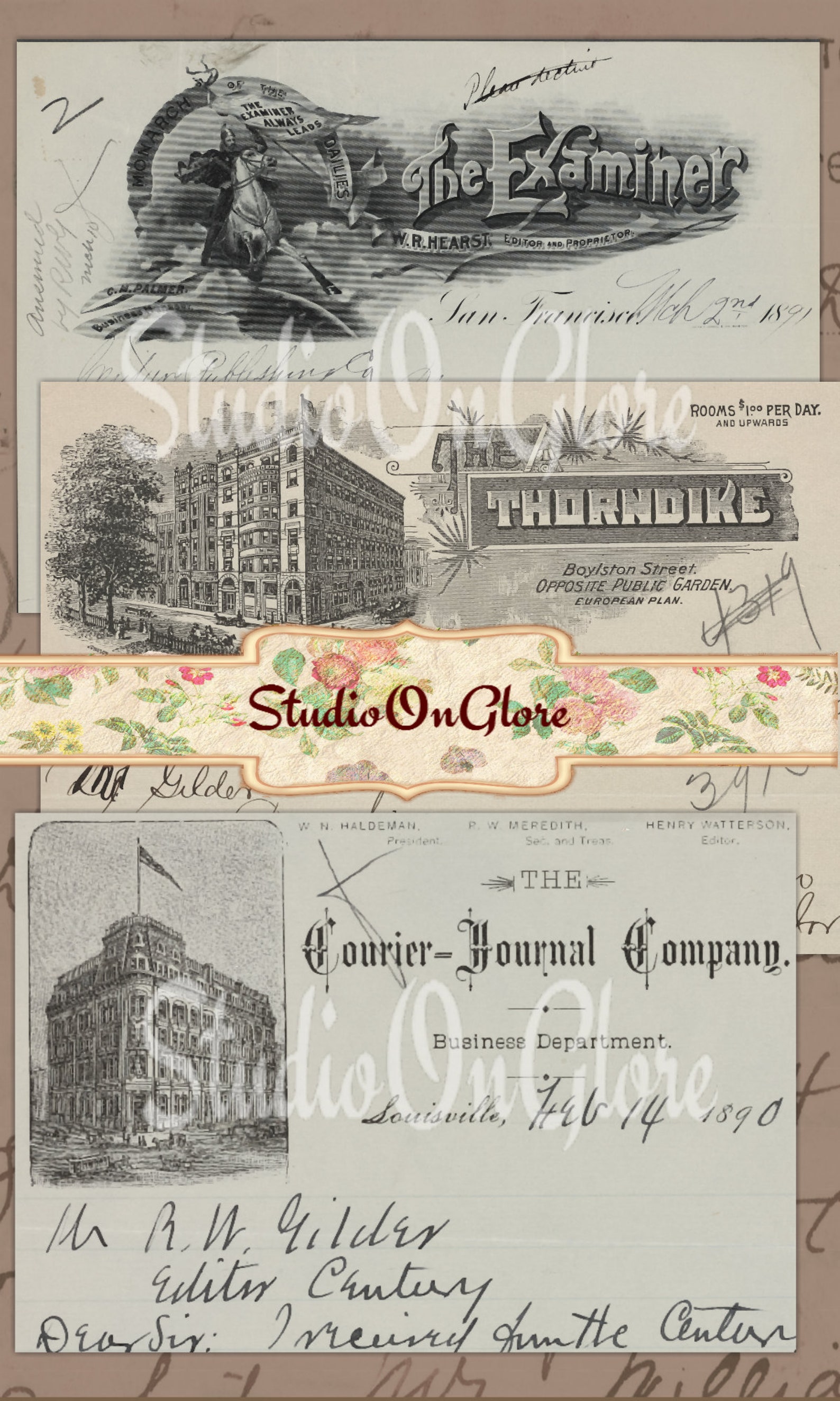 Vintage Letterhead Paper Pack of 10 Images: Printable Collage | Etsy