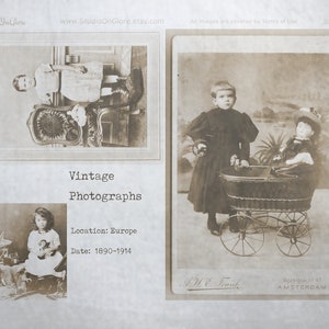 Vintage Little Girls W/ Dolls Digital Bundle. 4 Antique Photo Listings ...