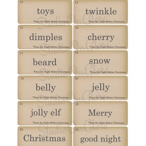Flash Cards - 'twas the Night Before Christmas. Three Printable Collage ...