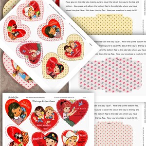 Retro Valentines, Printable Cards in 2 Variations With 3 Envelope ...