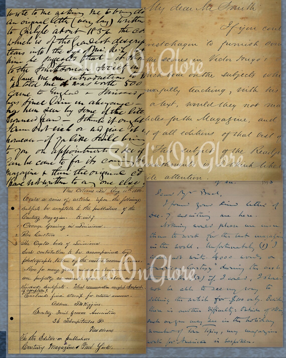 Old Handwriting Antique Script Ephemera. Printable 12-pc - Etsy