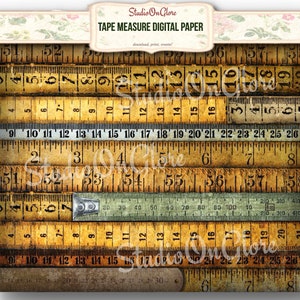 Vintage Tape Measure Kit, Junk Journal Embellishment, Scrapbook Paper ...