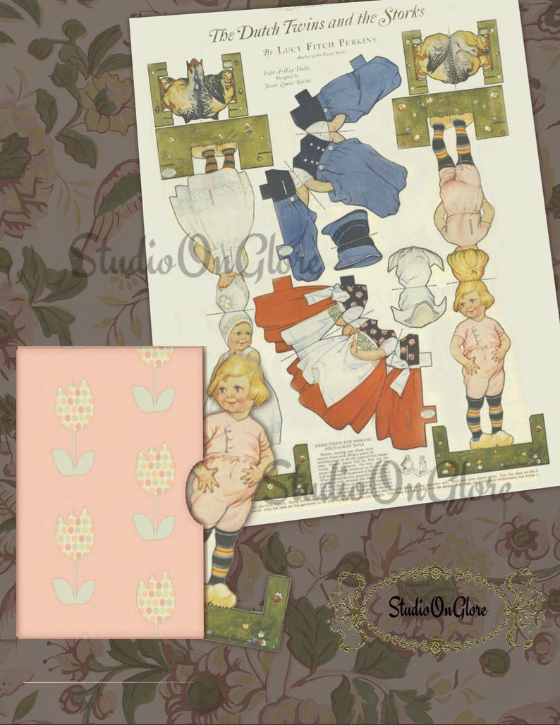 1922 Paper Doll Collage Sheet, Vintage Magazine Ephemera (digital ...