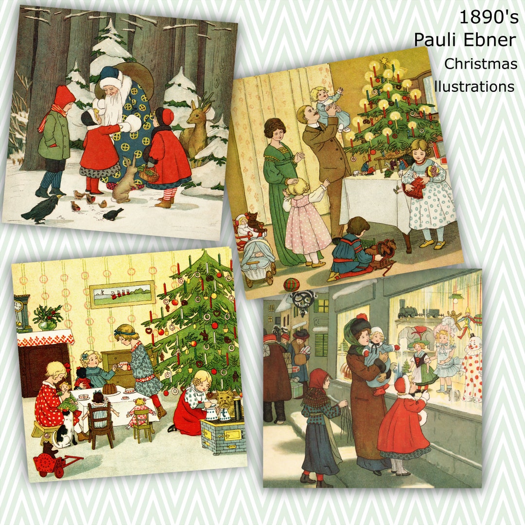 DIY Gift Idea! Antique Christmas Storybook Coaster Squares: Printables ...
