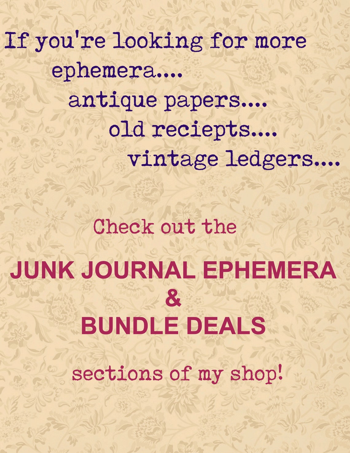 8 Vintage Receipts - Printable Collage Sheets, Handwritten Invoice ...