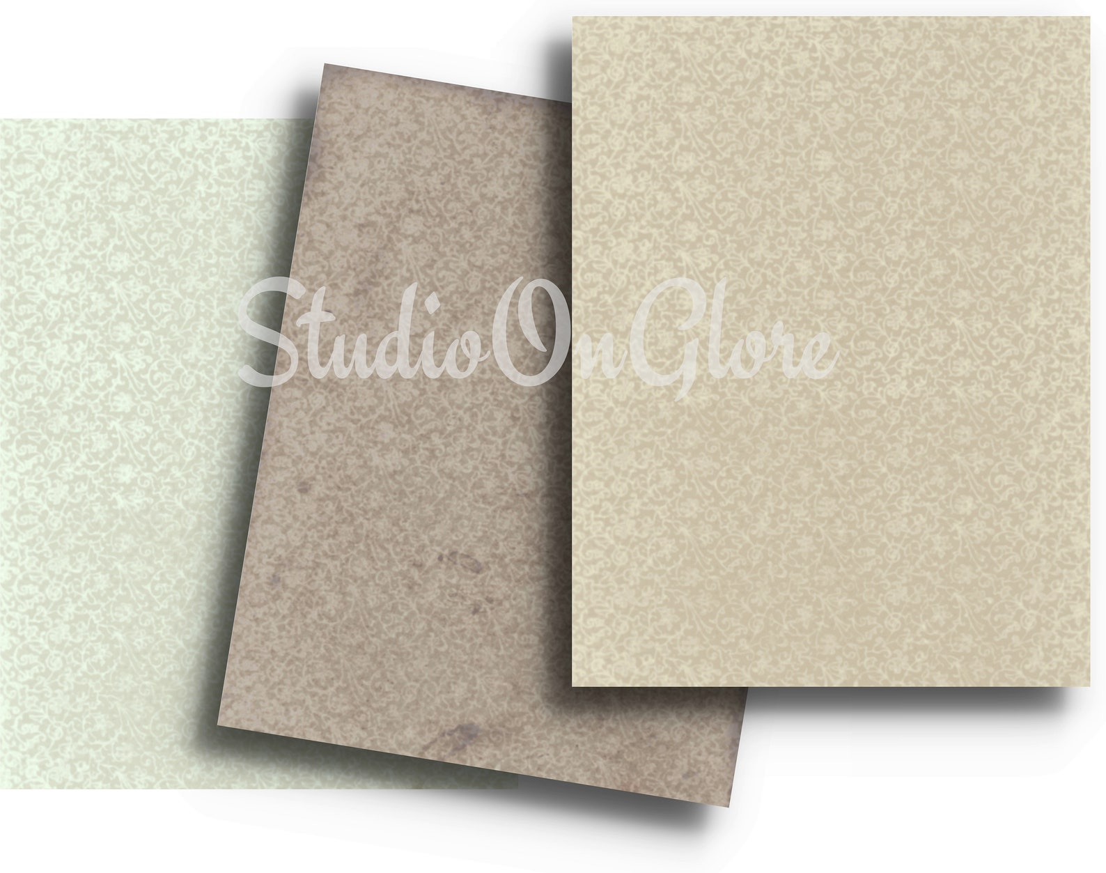 8.5x11 Paper Pack Neutrals & Grunge Floral Damask | Etsy