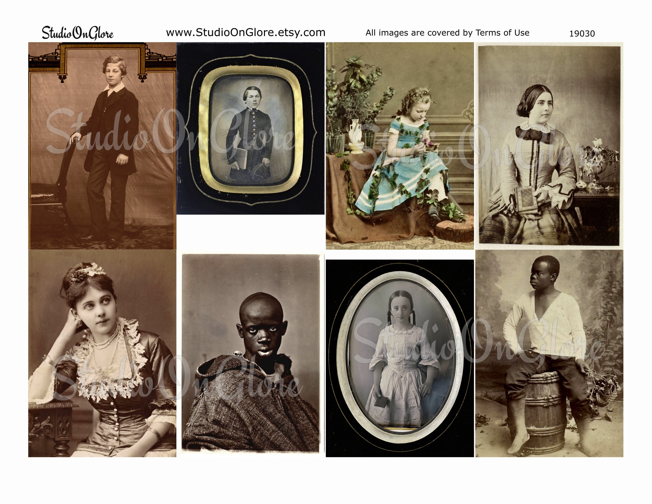 Young People: 22 Vintage Photographs Ca 1800s. Printable Ephemera Kit ...