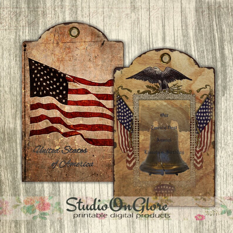 Printable Patriotic Package Hang Tags | 6 US Independence Day Gift Tags ...