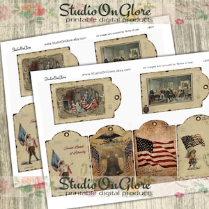 Printable Patriotic Package Hang Tags | 6 US Independence Day Gift Tags ...