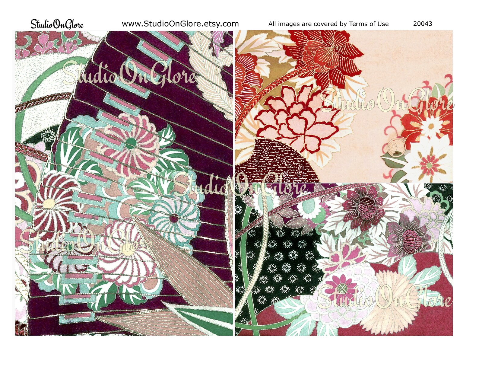Kimono Design Digital Kit: 4 Sheets W/ 22 Elements. Printable | Etsy