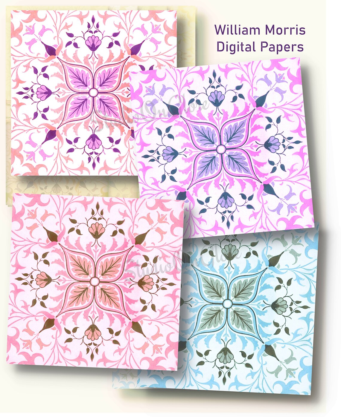 William Morris Digital Paper. Vintage 8x8 Net Ceiling | Etsy