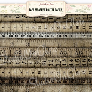 Vintage Tape Measure Kit, Junk Journal Embellishment, Scrapbook Paper ...