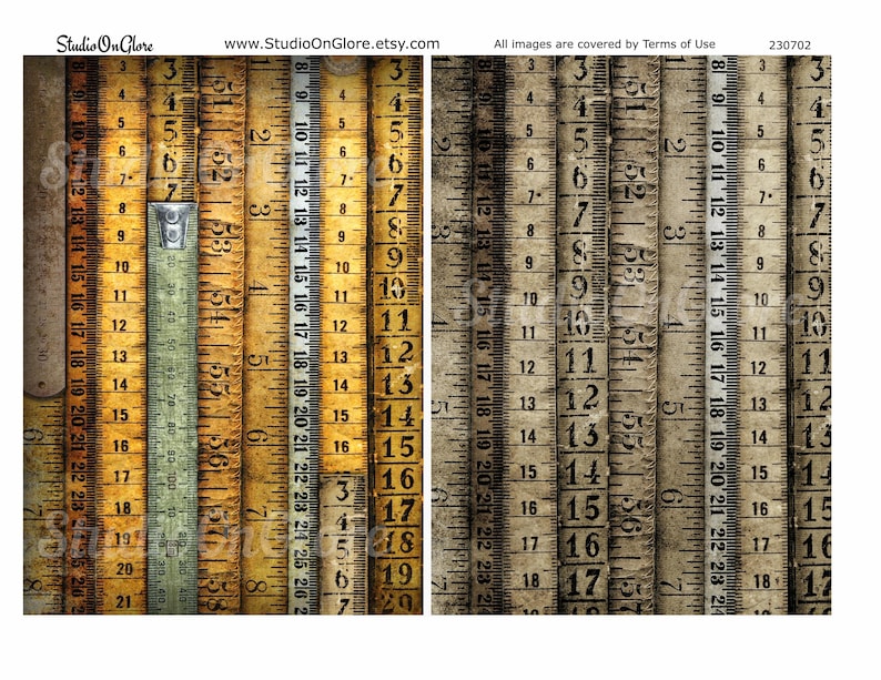 Vintage Tape Measure Kit, Junk Journal Embellishment, Scrapbook Paper ...
